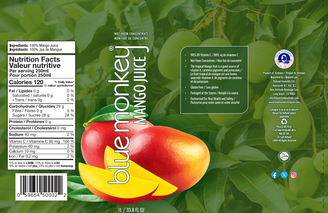 100% Pure Mango Juice 33.8oz/1L - 6 pack – BM Canada Beverage Company Corp